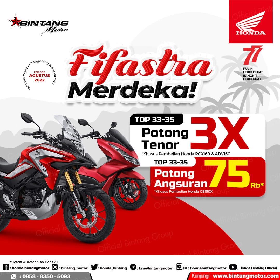 Fifastra Merdeka, Bintang Motor Tangerang Agustus 2022 - Honda Bintang ...
