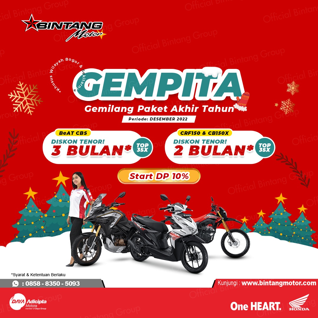 Promo Gempita Bintang Motor Bogor Desember 2022 - Honda Bintang Motor