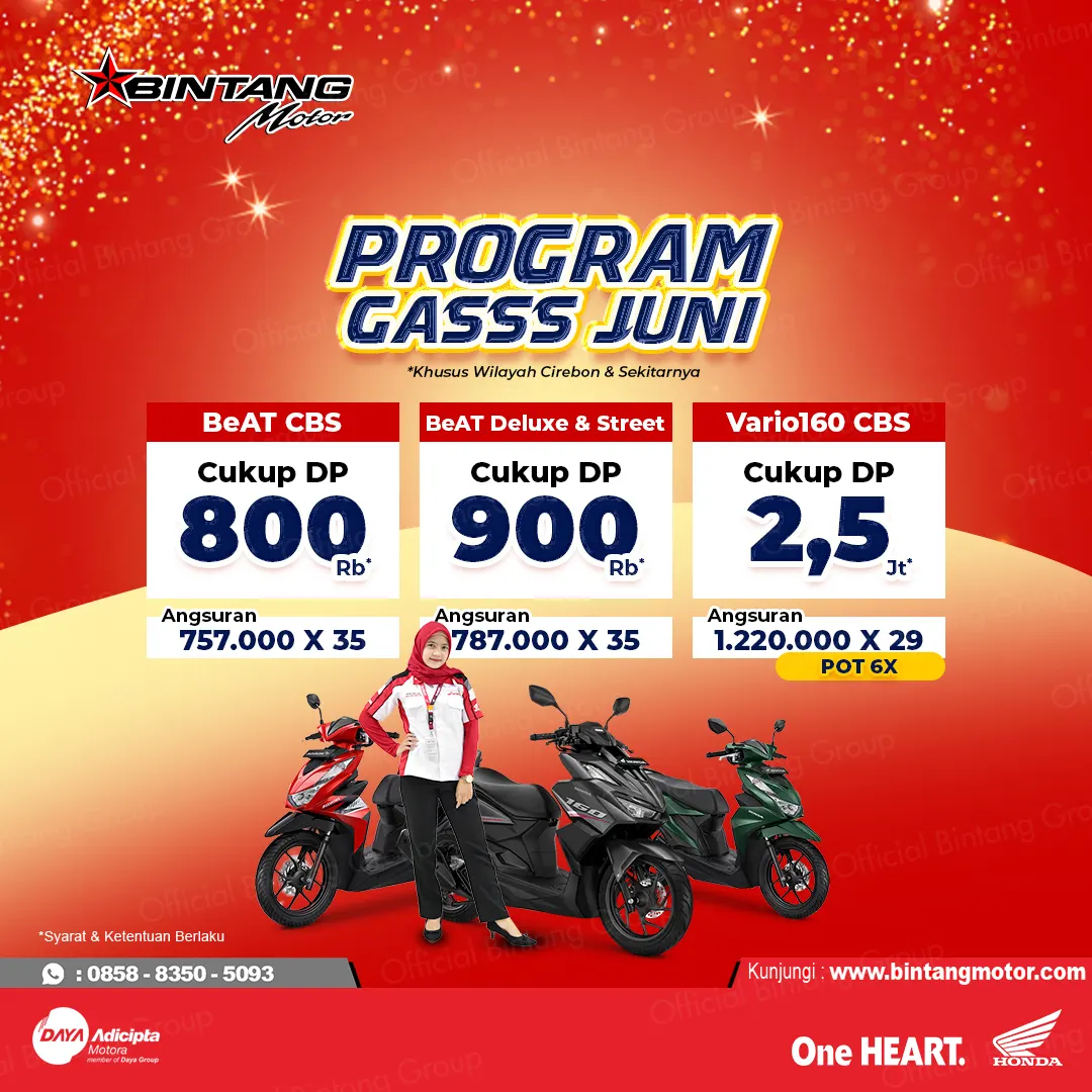Program GASS JUNI Bintang Motor Cirebon 2023 - Honda Bintang Motor
