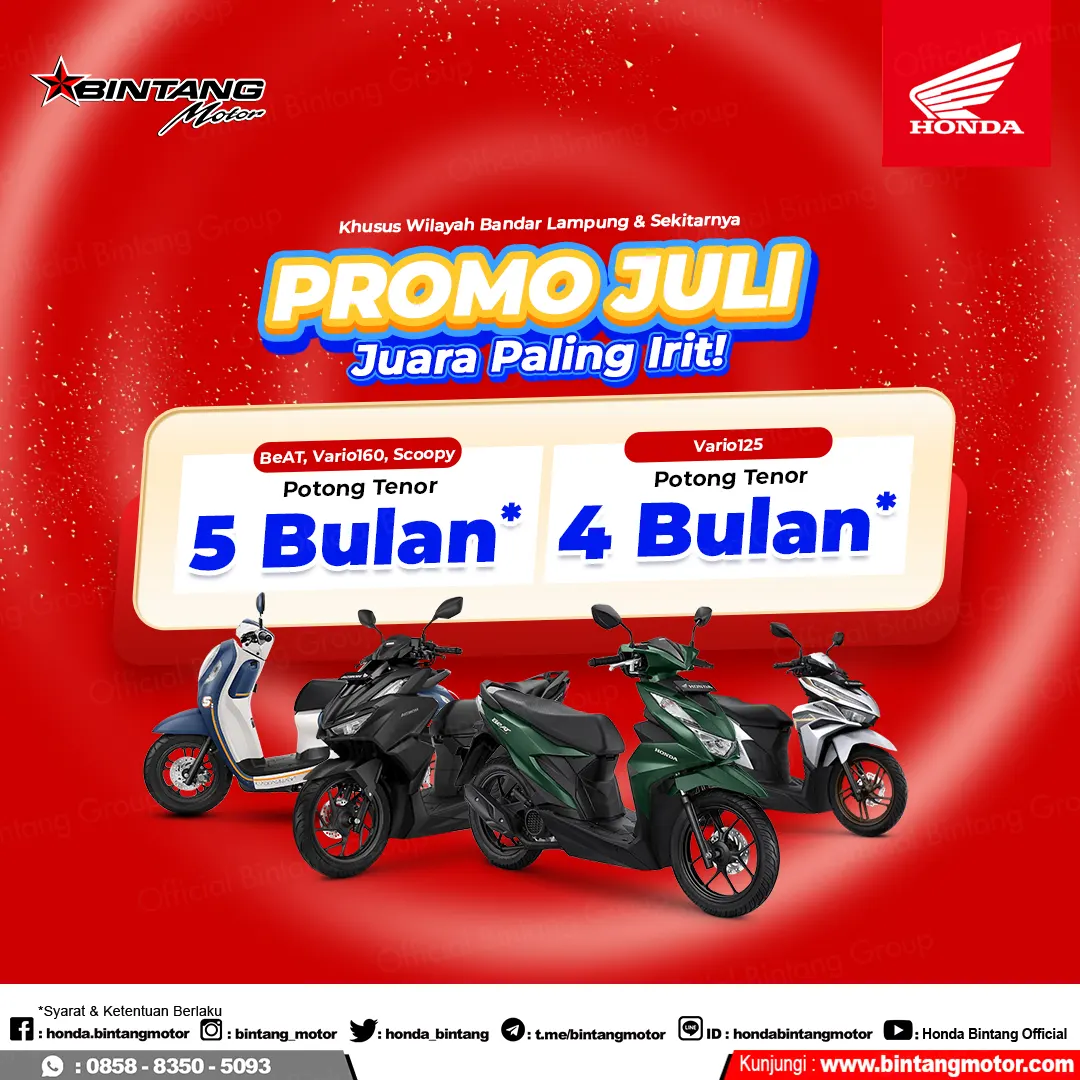Promo Juli Paling Irit! Bintang Motor Bandar Lampung Juli 2023 - Honda ...