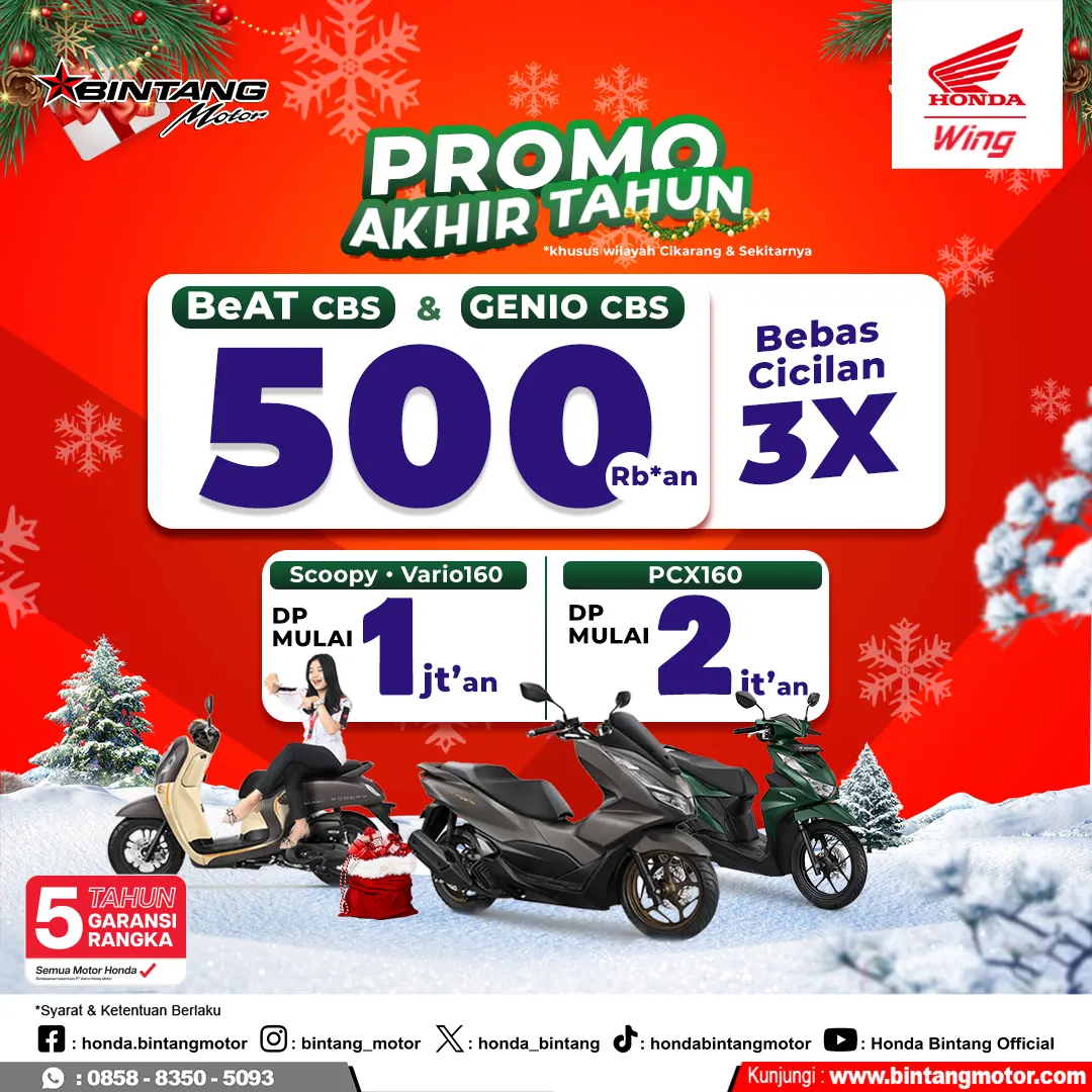 Promo Akhir Tahun Honda Bintang Motor Cikarang Desember 2023 - Honda ...