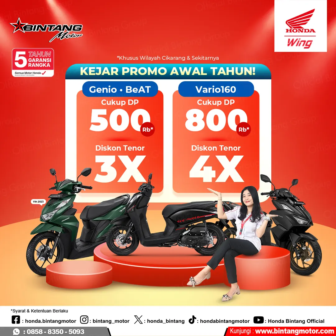 Promo Awal Tahun Honda Bintang Motor Cikarang Januari 2024 - Honda ...