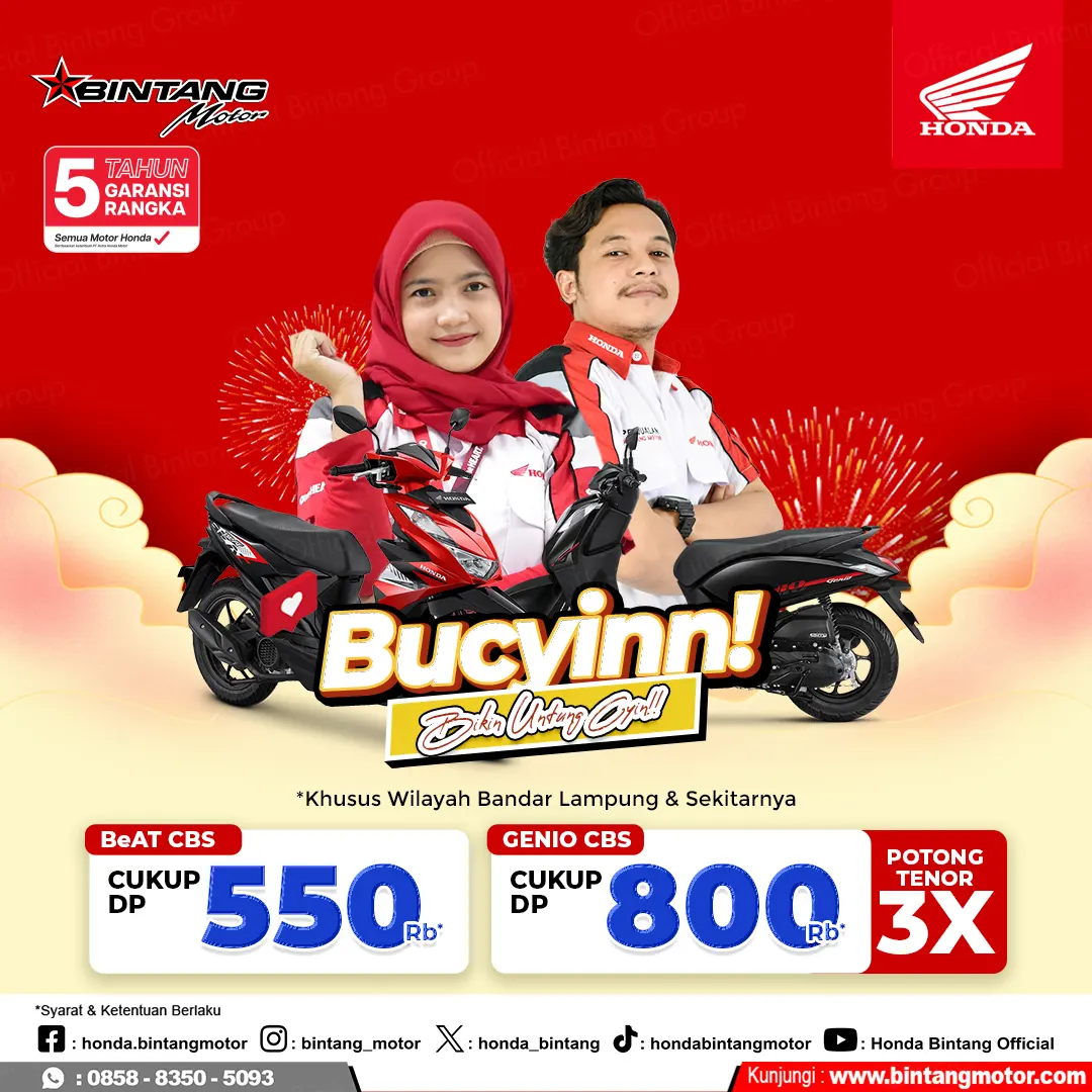 Promo BIKIN UNTUNG Honda Bintang Motor Bandar Lampung Februari 2024 - Honda Bintang Motor