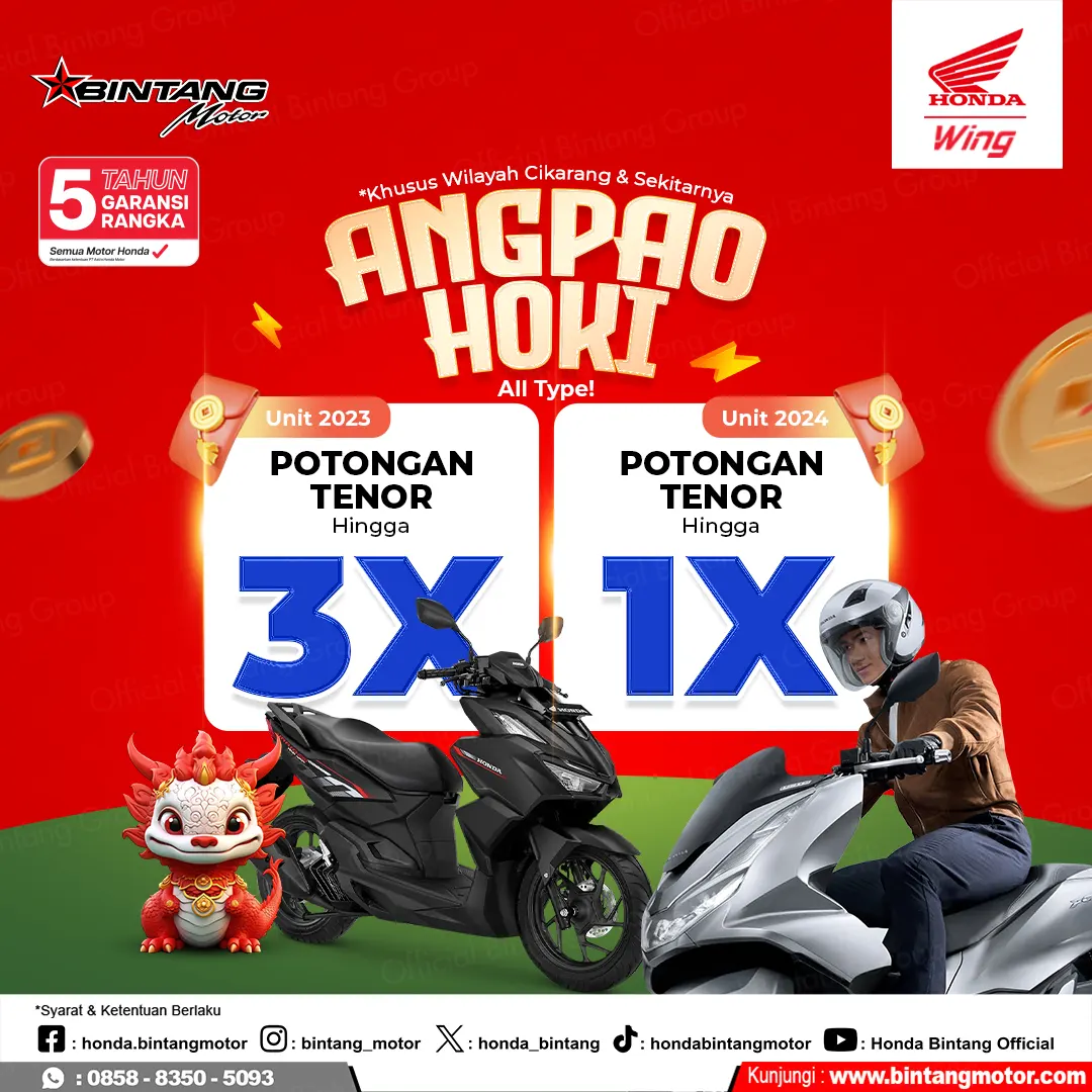 Promo Angpao Hoki dari Honda Bintang Motor Cikarang Februari 2024 - Honda Bintang Motor