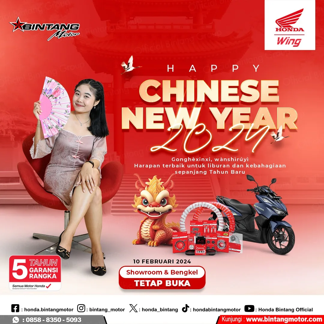 Showroom dan Bengkel Bintang Motor Tetap Buka Selama Imlek!