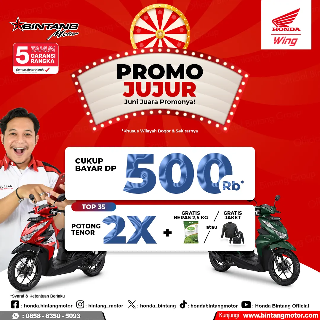 Promo Juni Juara Honda Bintang Motor Bogor Juni 2024 - Honda Bintang Motor
