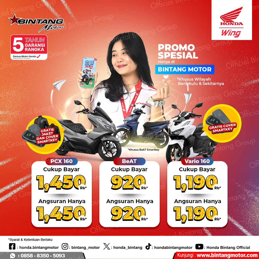 Promo Bintang Motor Bengkulu Oktober 2024 - Honda Bintang Motor