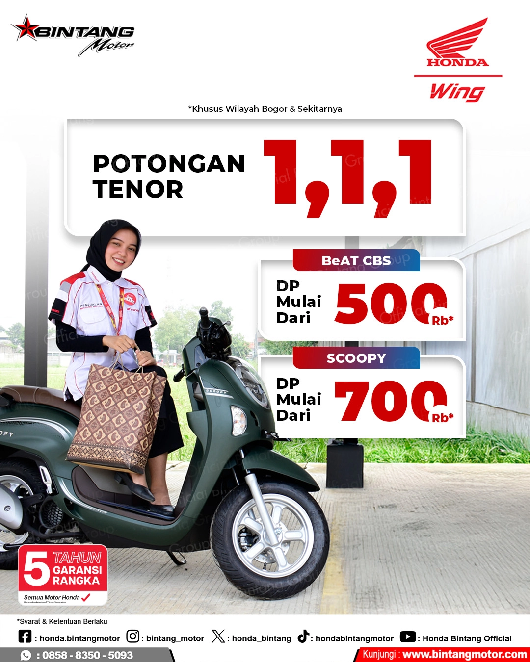 Promo Potongan Honda Bintang Motor Bogor September 2025
